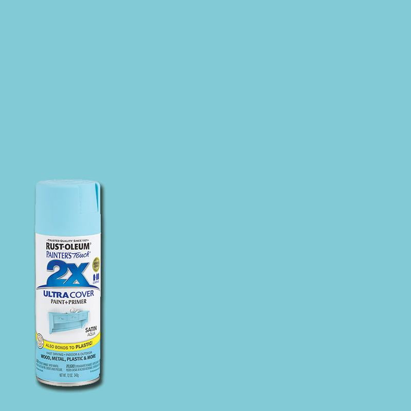 Rust-Oleum Painter'S Touch Ultra Cover Satin Aqua Spray Paint 12 Oz ...