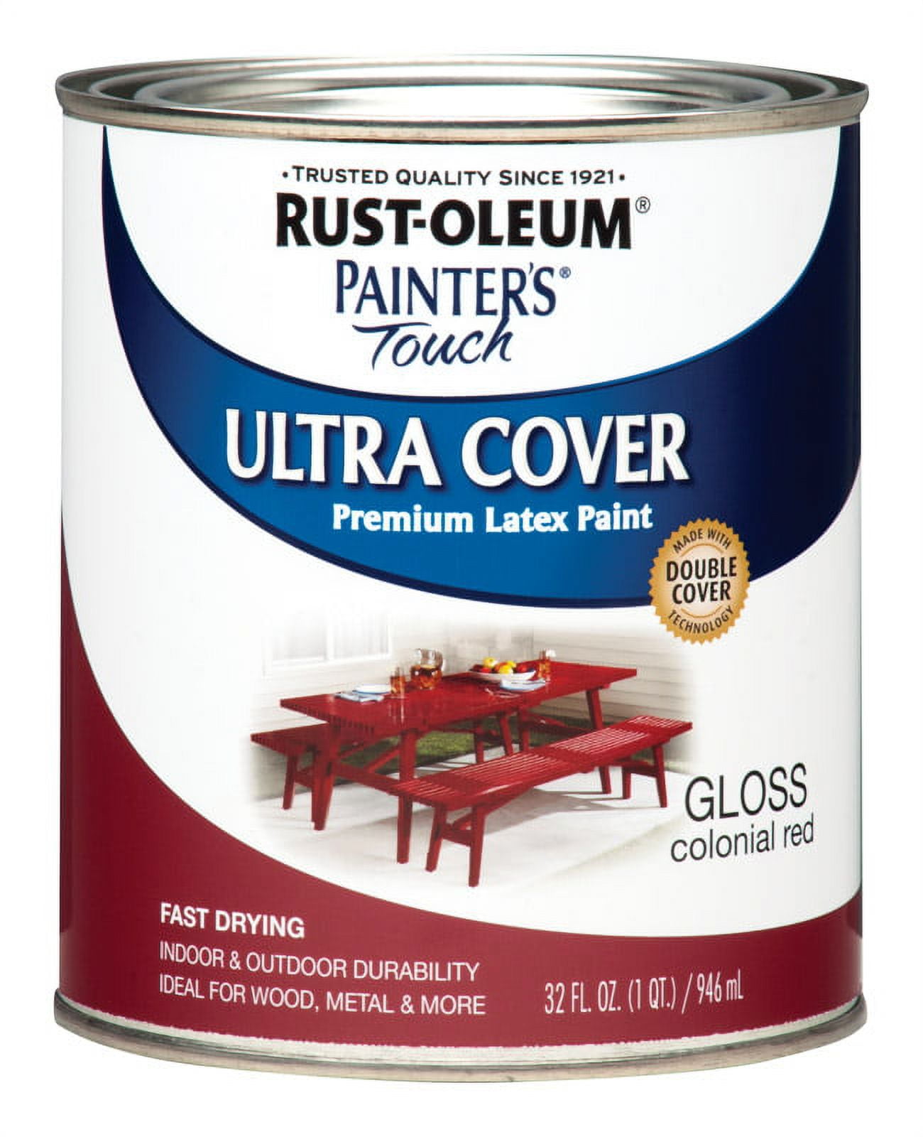 Rust-Oleum Painters Touch Ultra Cover Gloss Colonial Red Water-Based ...