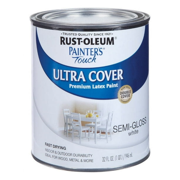 Painters Touch 1993-502 1 Quart Semi Gloss White Multi-Purpose Paint ...