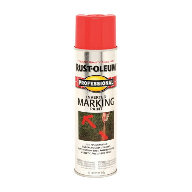 Rust-Oleum Professional Fluorescent Red-Orange Inverted Marking Paint ...