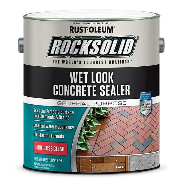 Rust-Oleum RockSolid Wet Look Clear Water-Based Acrylic Concrete Sealer 1 gal - Walmart.com