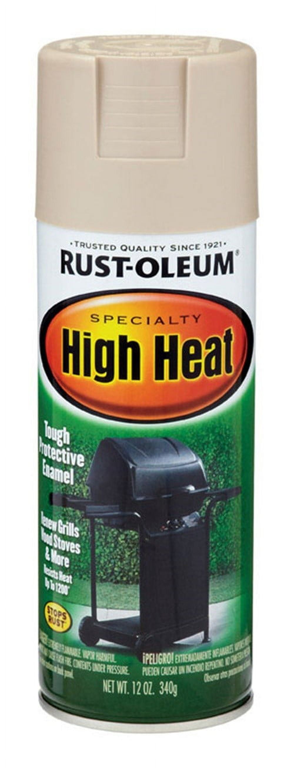 Rust-Oleum Specialty Satin Almond High Heat Spray Paint 12 oz ...