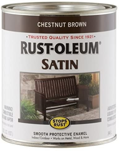 Rust-Oleum Stops Rust 7774502, Chestnut Brown Satin Finish, 32 oz Quart ...