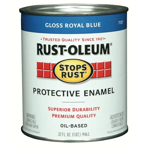 Rust-Oleum, Stops Rust Enamel Paint, 7727502, Royal Blue, 1 qt ...