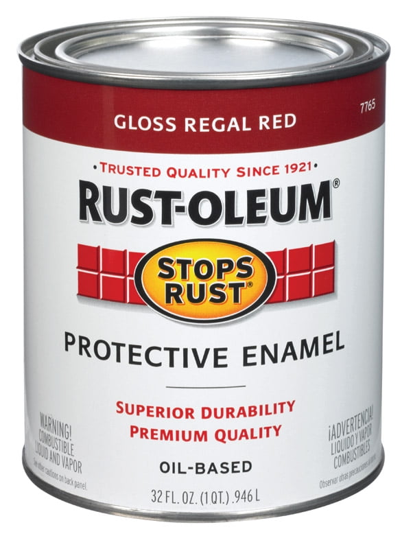 Rust-Oleum Regal Red Gloss Enamel, 1 Qt, Durable Exterior Metal ...