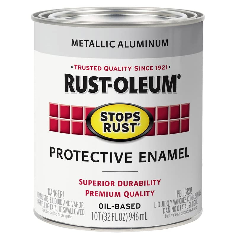 Rust-Oleum Stops Rust Metallic Oil-Based Industrial Enamel Paint Quart ...
