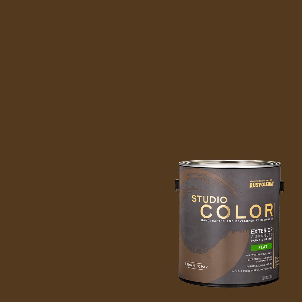 Rust-Oleum Studio Color Brown Topaz, Exterior Paint + Primer, Flat ...