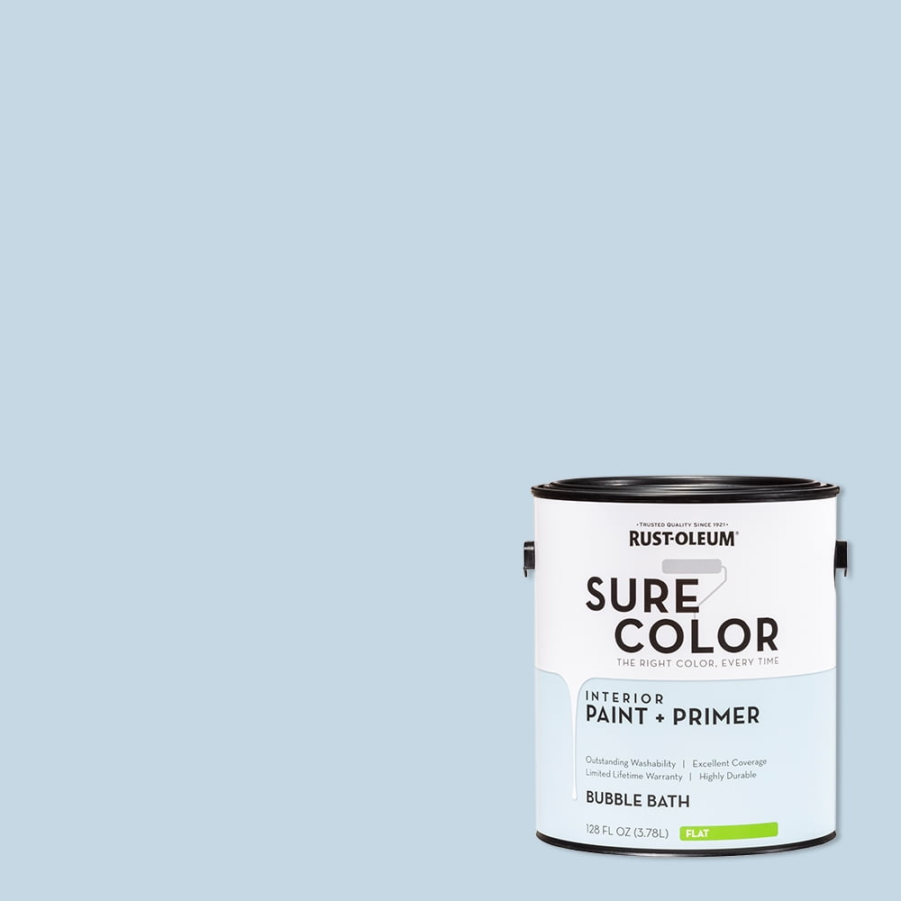 Rust-Oleum Sure Color Bubble Bath, Interiot Paint + Primer, Flat Finish ...