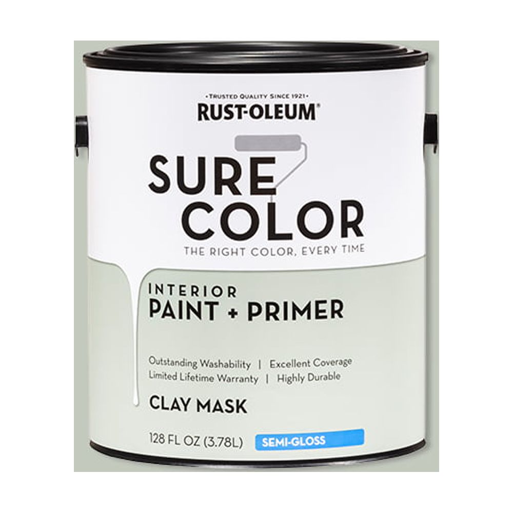 Rust-Oleum Sure Color Clay Mask, Interior Paint + Primer, Semi-Gloss ...