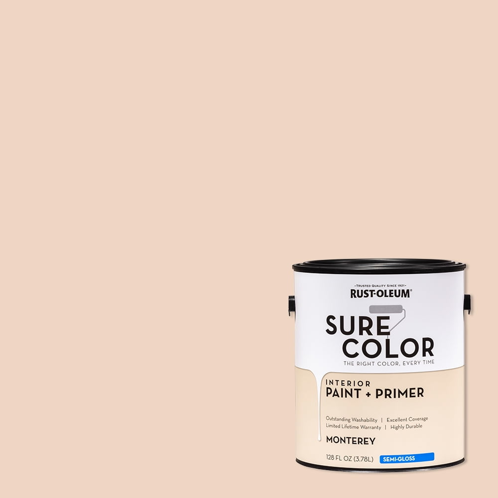 Rust-Oleum Sure Color Monterey, Interiot Paint + Primer, Semi-Gloss ...