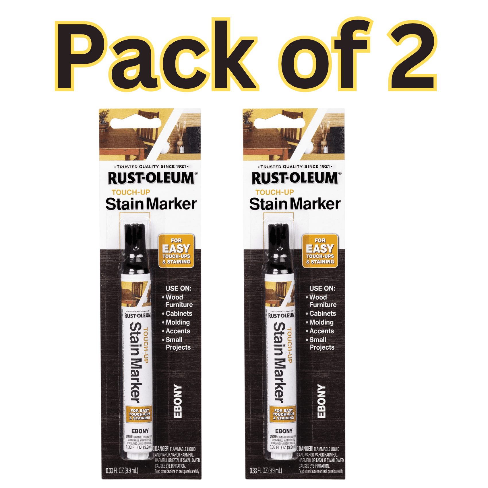Rust-Oleum Touch-Up Stain Marker, Ebony, 0.33 fl oz for Wood Furniture ...