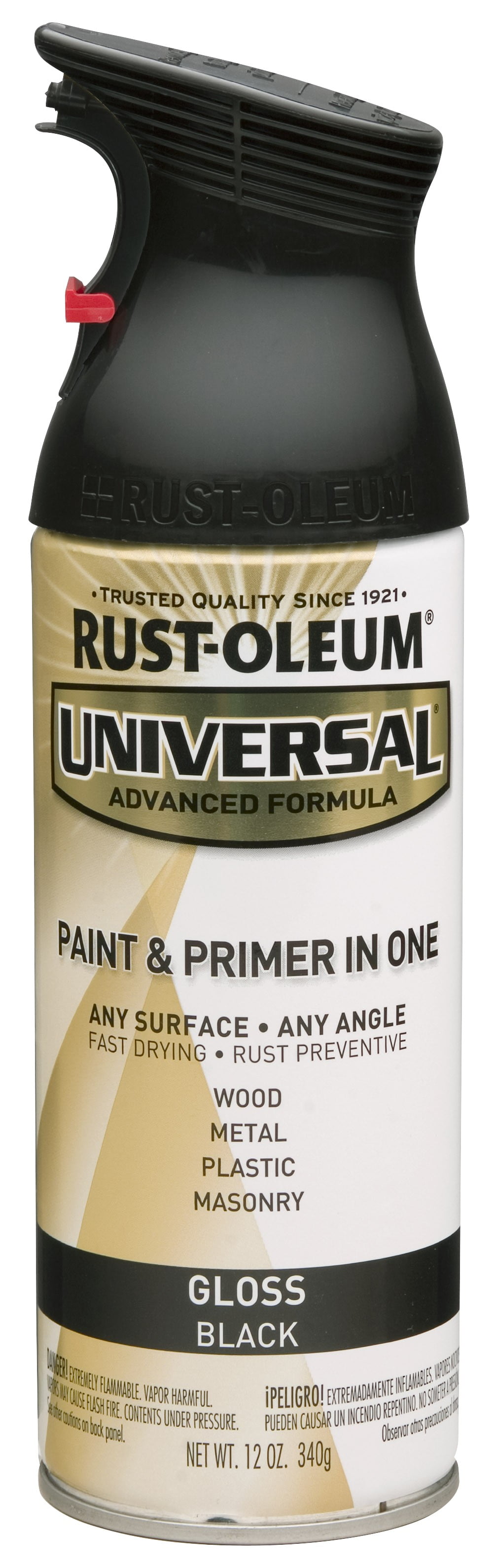 Black, Rust-Oleum Universal All Surface Interior/Exterior Gloss Spray ...