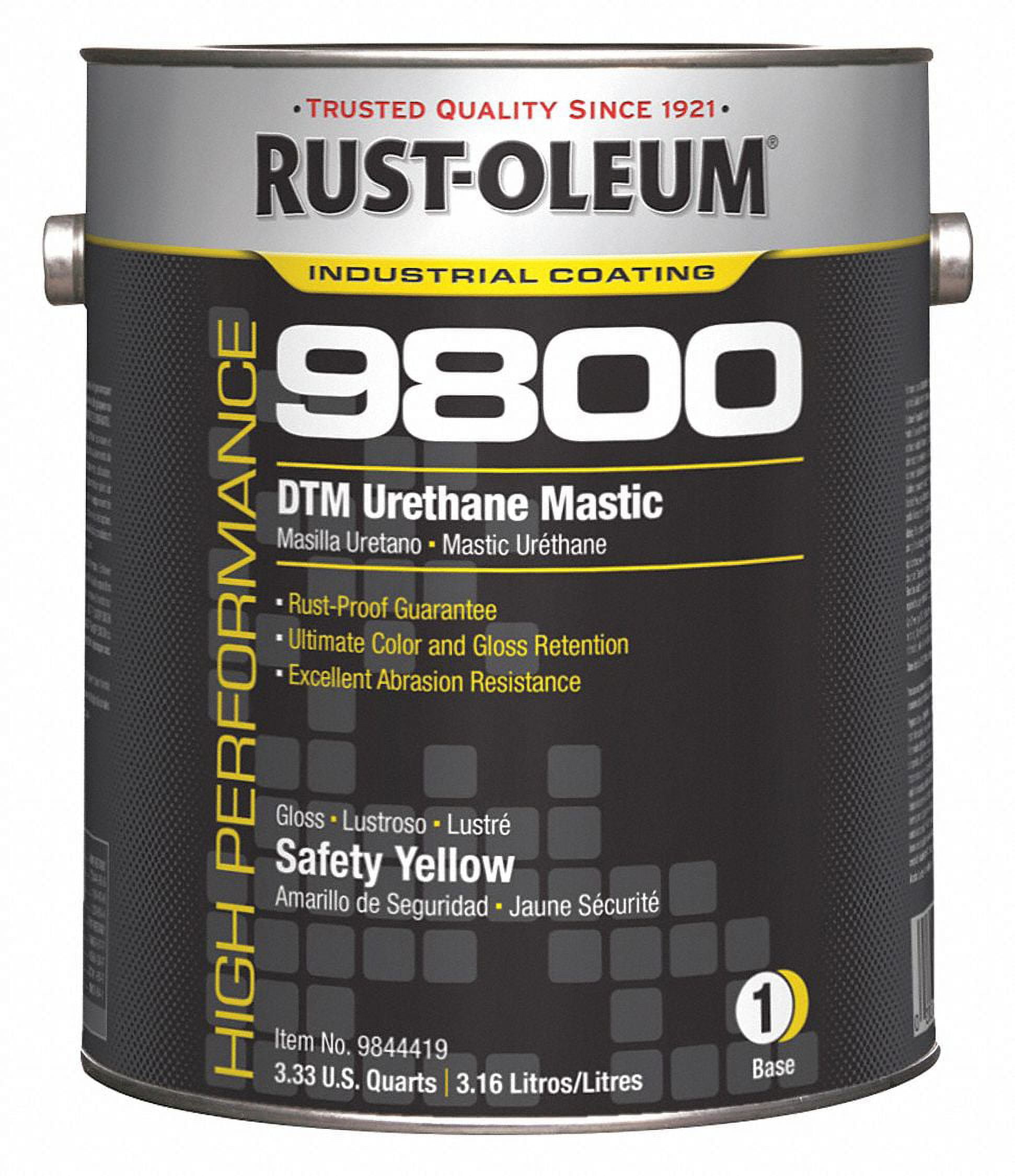 Rust-Oleum Urethane Mastic Coating,Safety Yellow 9844419 - Walmart.com