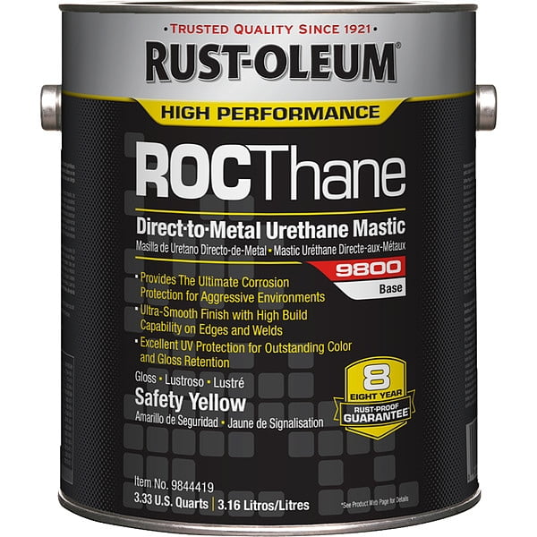 Rust-Oleum 9800 Urethane Mastic,Safety Yellow,1 gal 9844419 - Walmart.com
