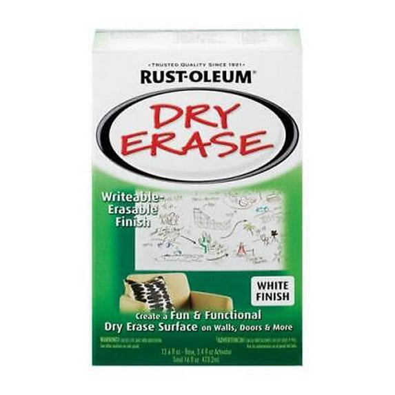 Rust-Oleum White Dry Erase Paint Kit 16 Oz. (Pack Of 2) - Walmart.com
