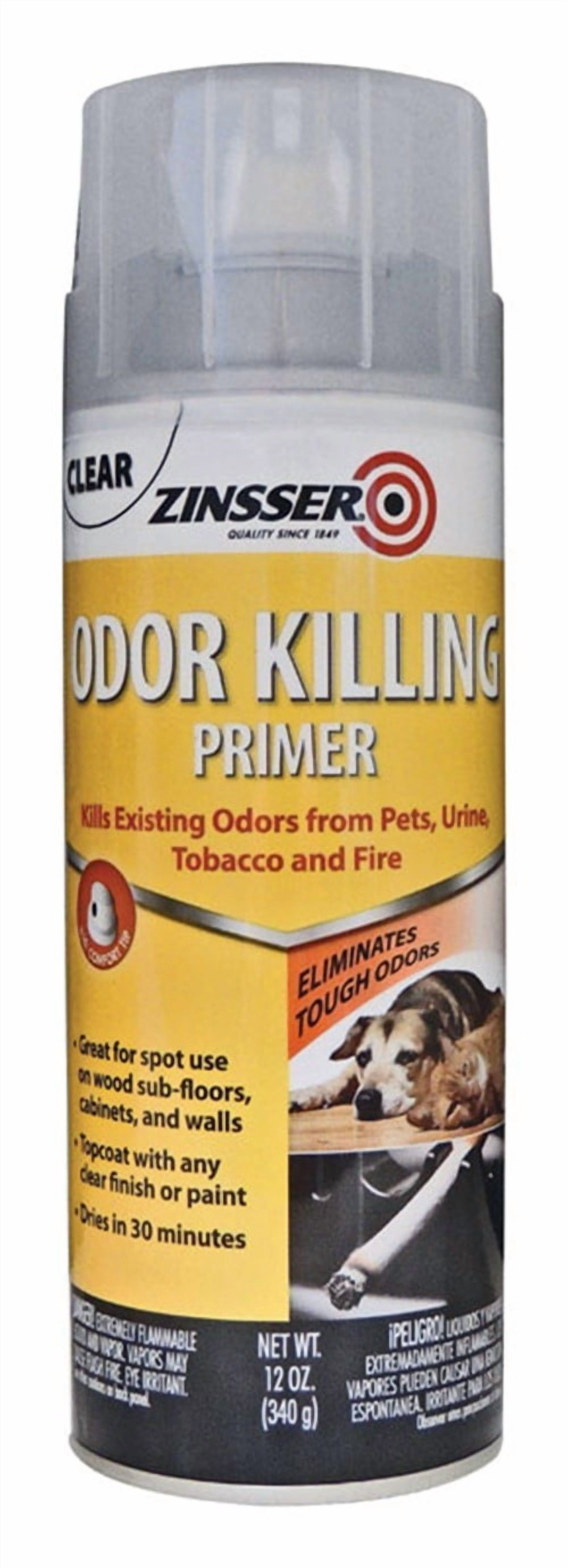 Rust-Oleum Zinsser Odor Killing Spray Primer, 12 oz, Clear, Fast-Drying ...