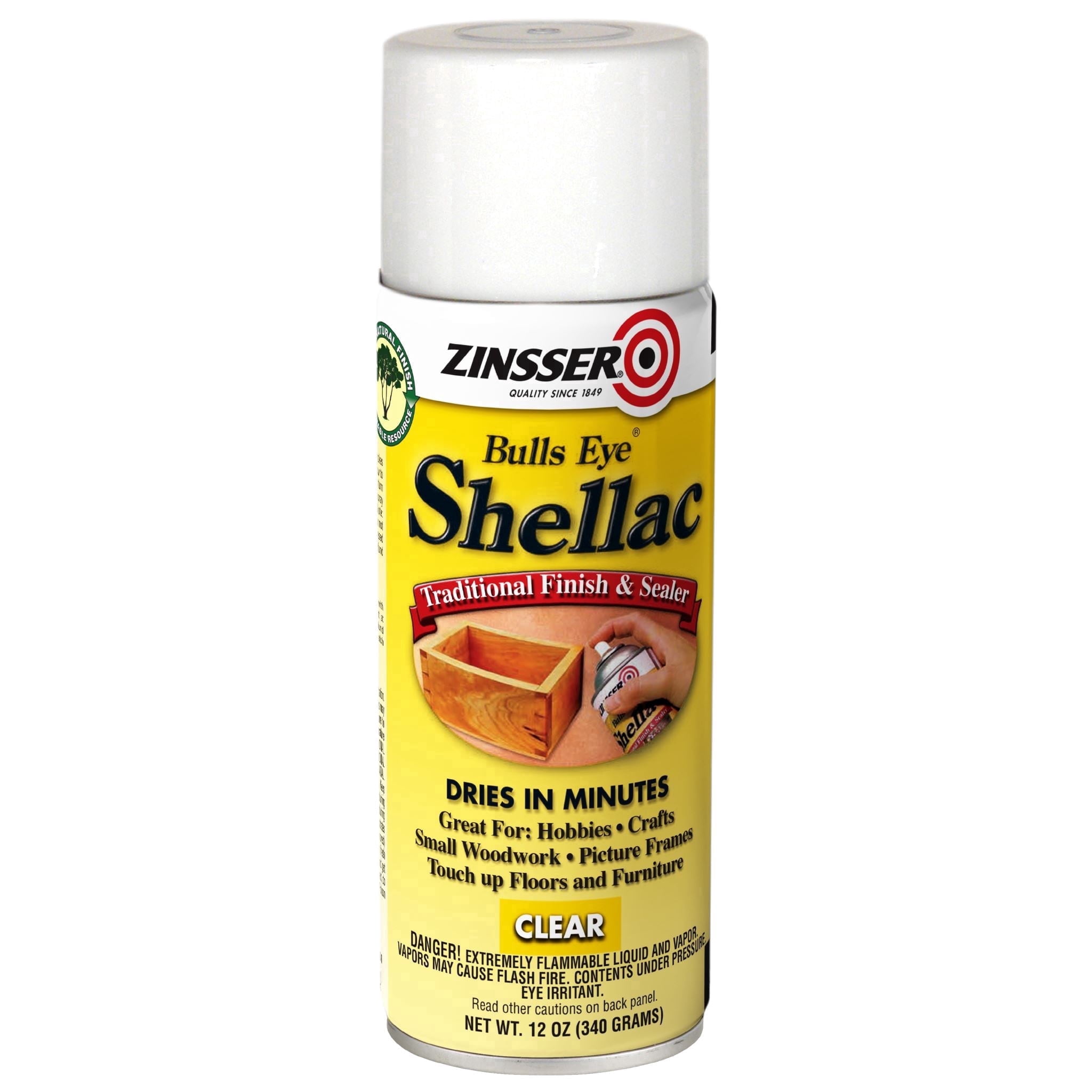 Rust-Oleum Zinsser 408 Bulls Eye Clear Shellac Spray 12 oz - Walmart.com