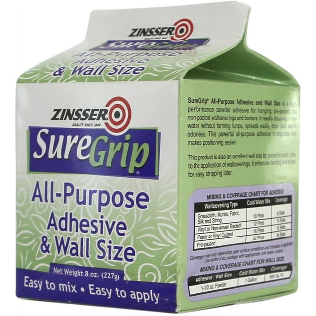 Zinsser 62008 Quick Dry Wallpaper Adhesive and Wall Size, 8oz - Walmart ...