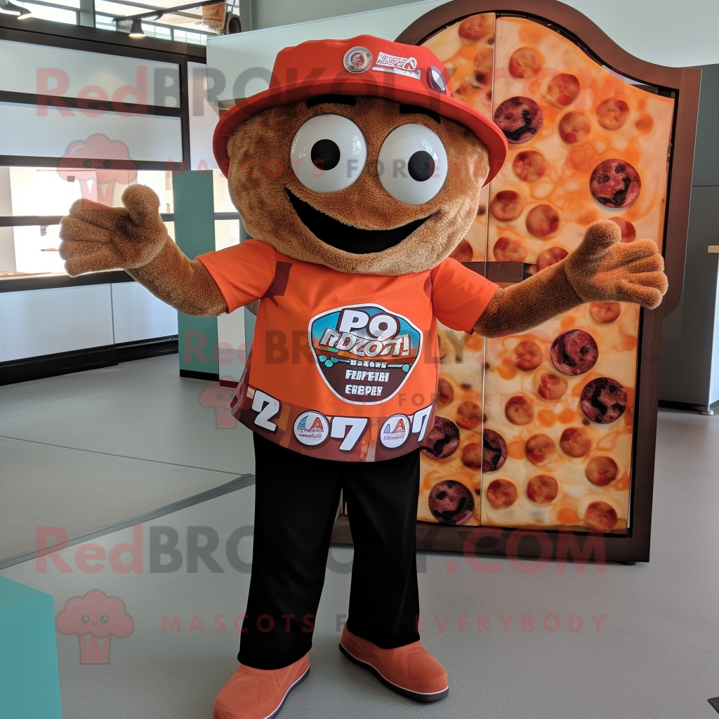Rust Pizza REDBROKOLY mascot costume character dressed with a Graphic ...