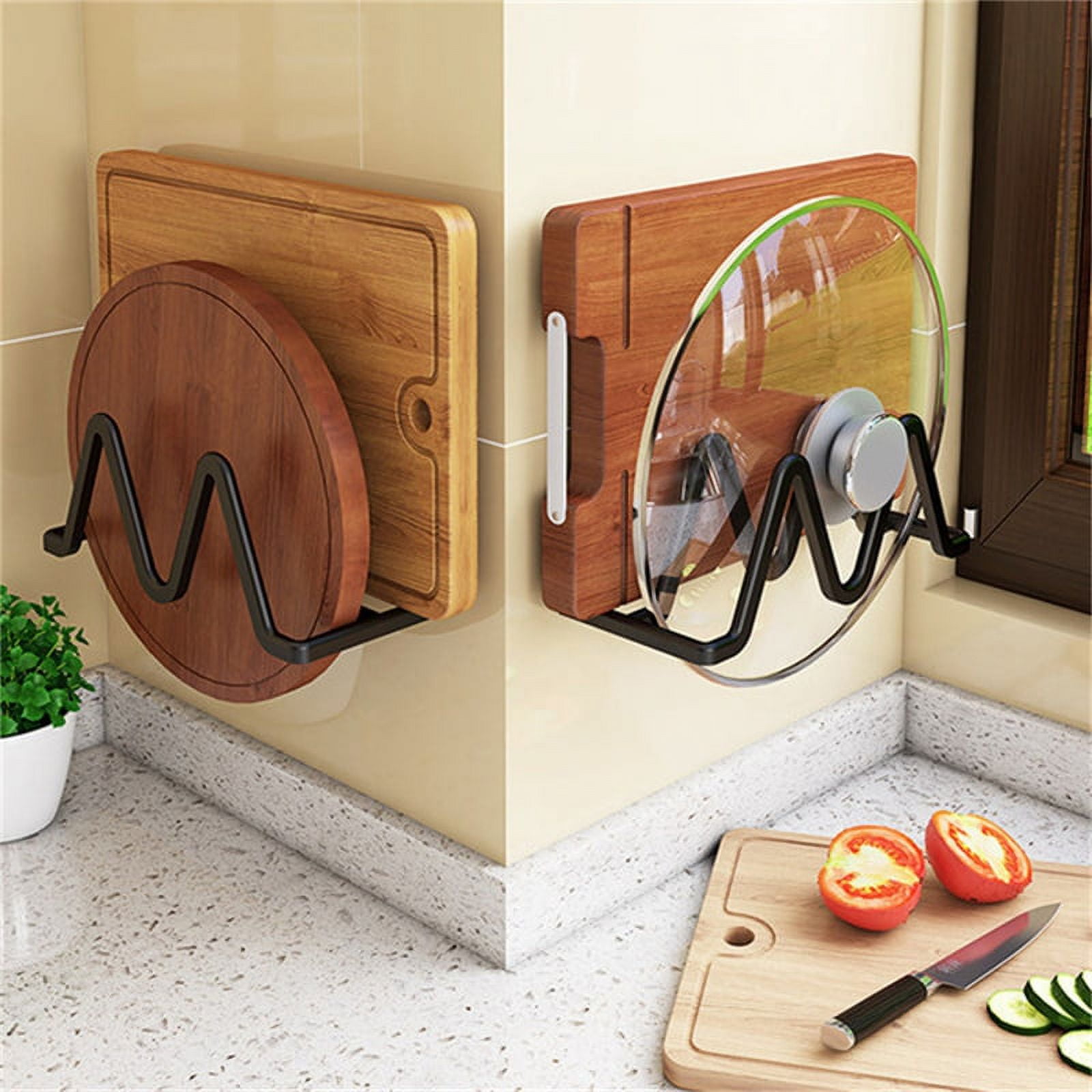 Rust-Proof Pot Cover Holder Wall Mount Plate Rack Strong Bearing ...