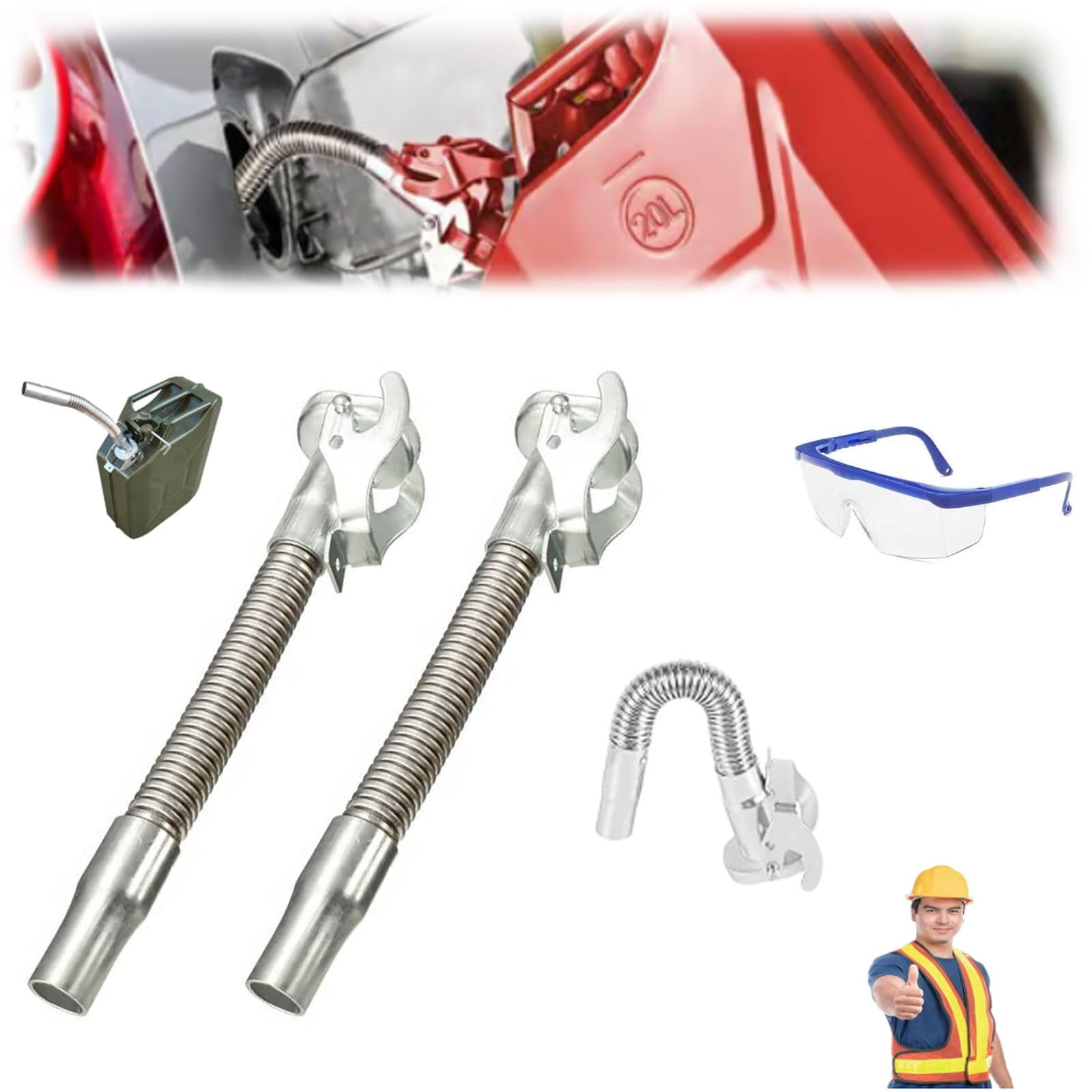 Rust-Proof Stainless Steel Fuel Pipe Snap-On Pour Nozzle for 5L/10L/20L ...