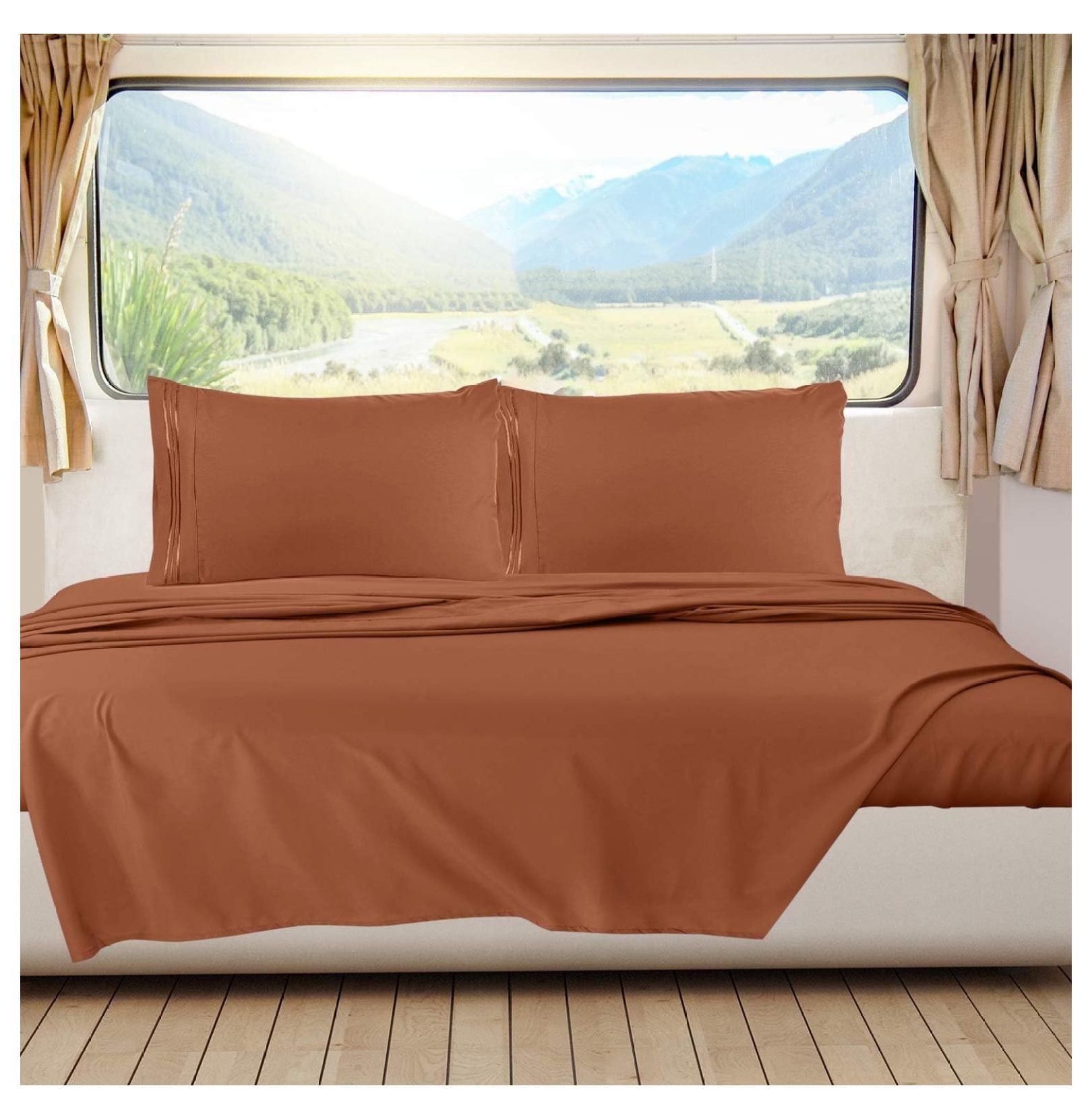 Rust RV Queen Sheets – Super Soft RV Short Queen Sheets for RV Camper ...