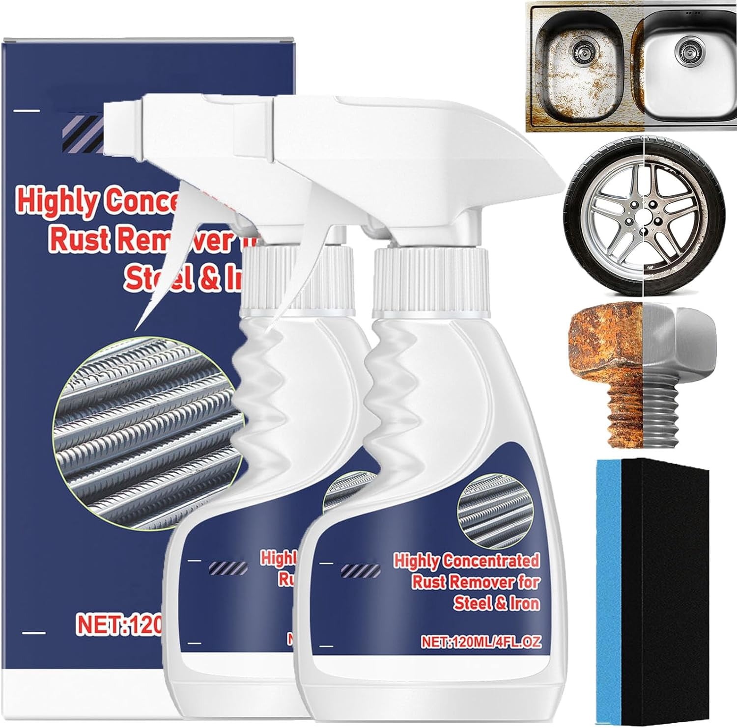 Rust Remover,Highly Concentrated Rust Remover for Steel & Iron,Highly ...