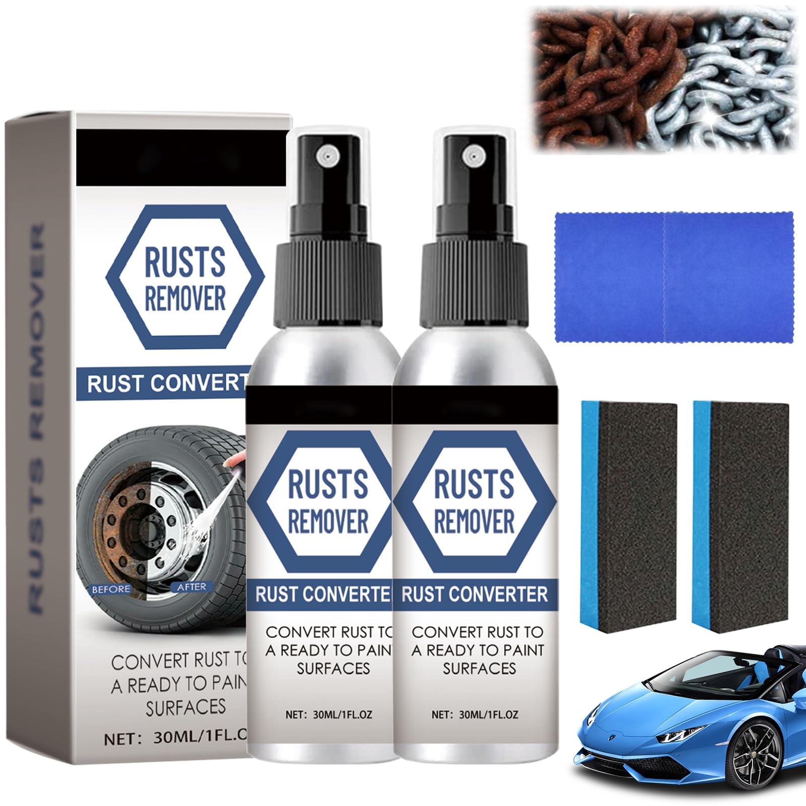 Rust Remover Spray,2025 Upgrade Rust Remover for Metal,2.0 Anti Rusts ...