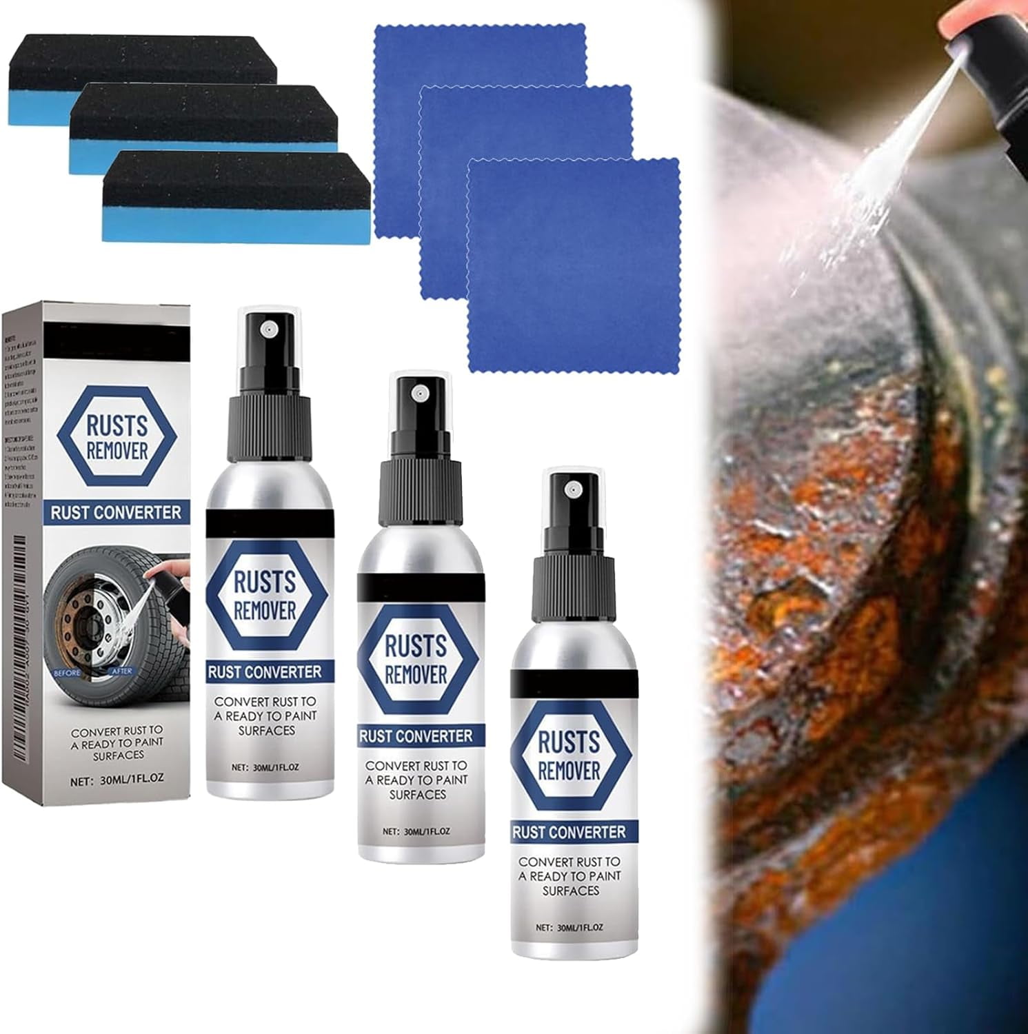 Rust Remover Spray, Rust Remover For Metal, 2.0 Anti Rusts Iron Out ...