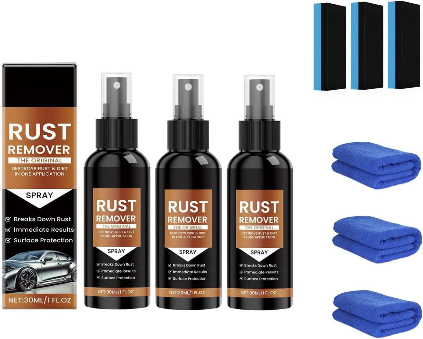 Rust Remover Spray, Upgrade Rust Remover For Metal, Iron Stain Cleaner ...