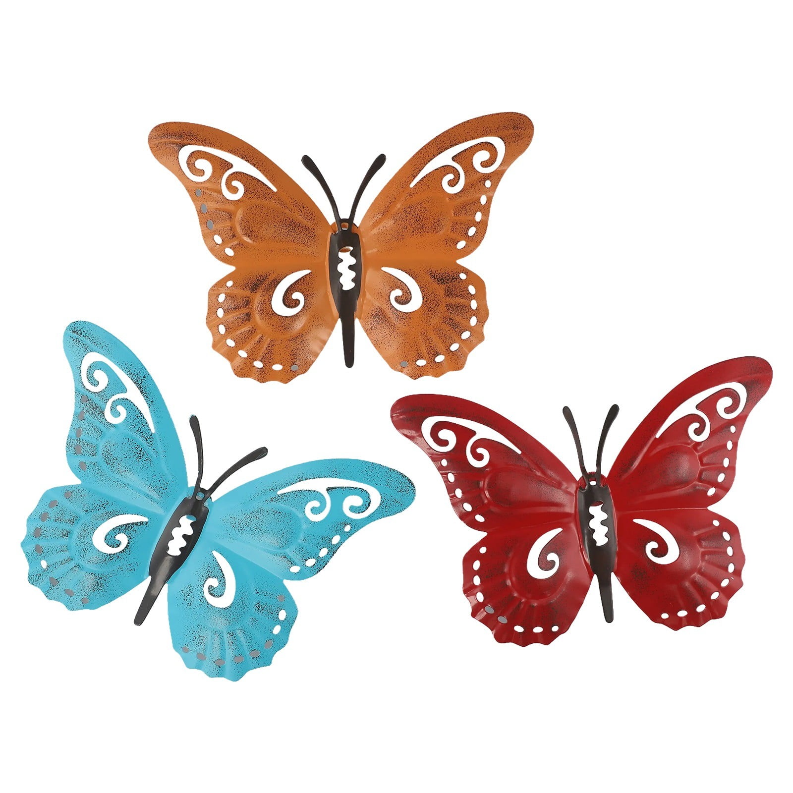 Rust Resistant Garden Decor Butterfly Garden Wall Art As Shown Iron ...