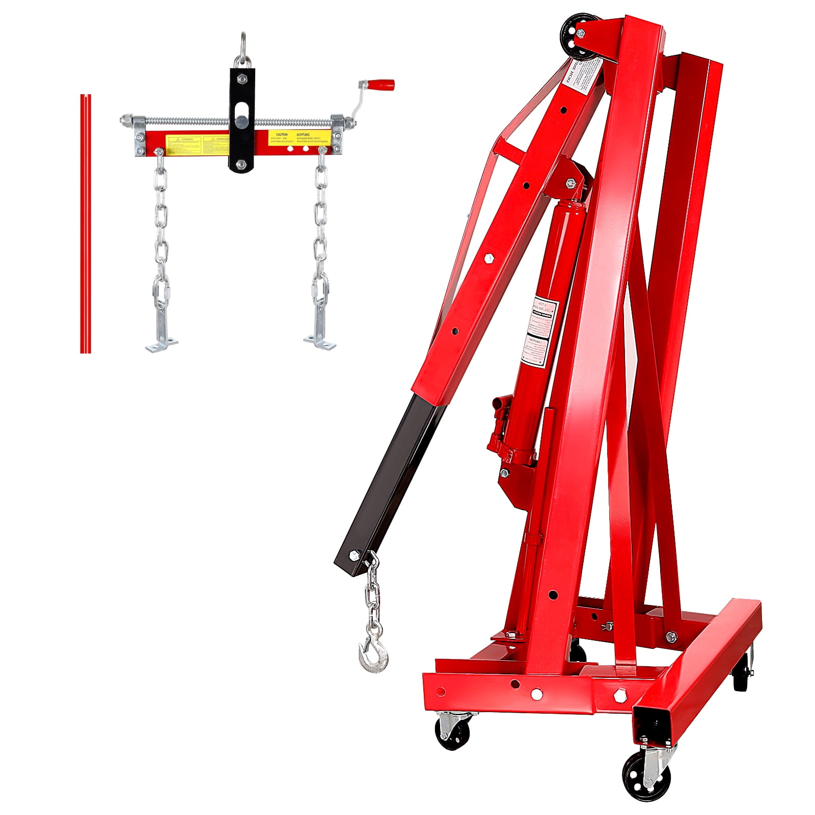 Rust-Resistant Steel Hydraulic Engine Hoist with Lever, 2 Ton/4400 LBS ...