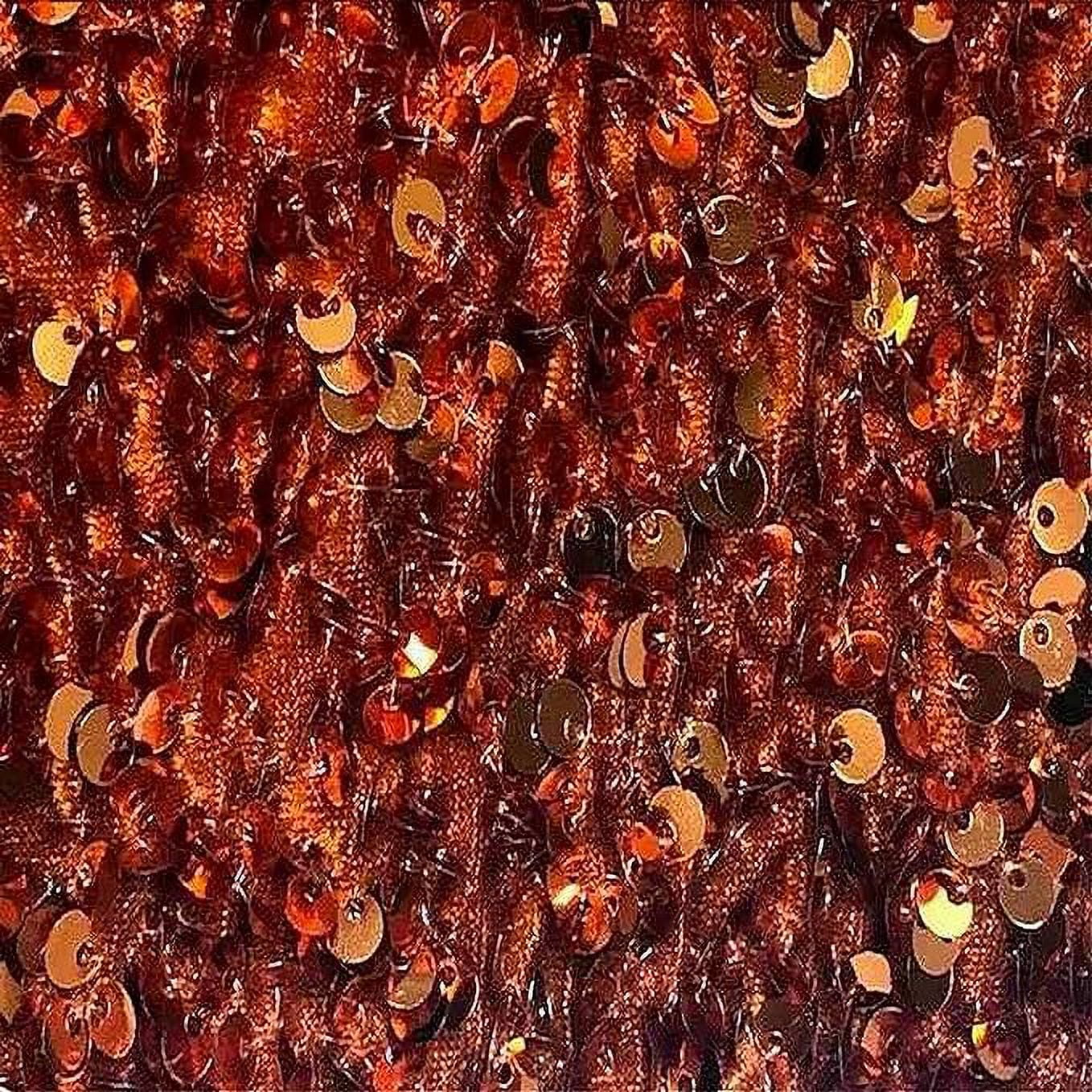Rust Stretch Velvet Sequin Fabric Cut by The Yard, Glitter Spandex ...