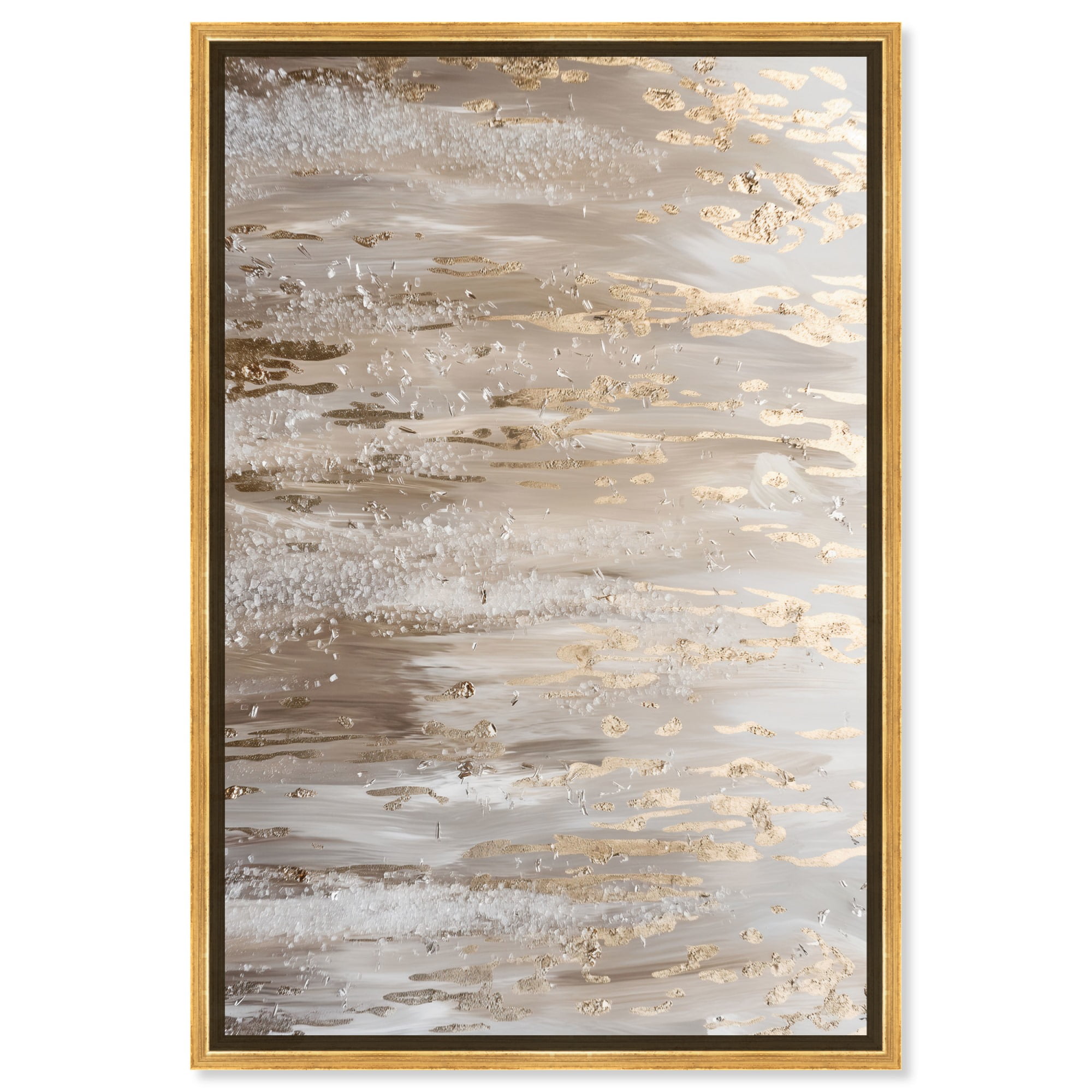 Rust Wounds Canvas Elegant Gold Abstract by Art Remedy, Gold Frame, 20 ...