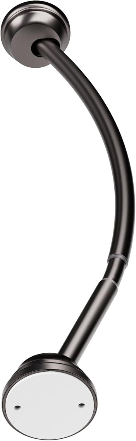 Rust-proof curved shower curtain rod, no drilling required, adjustable ...