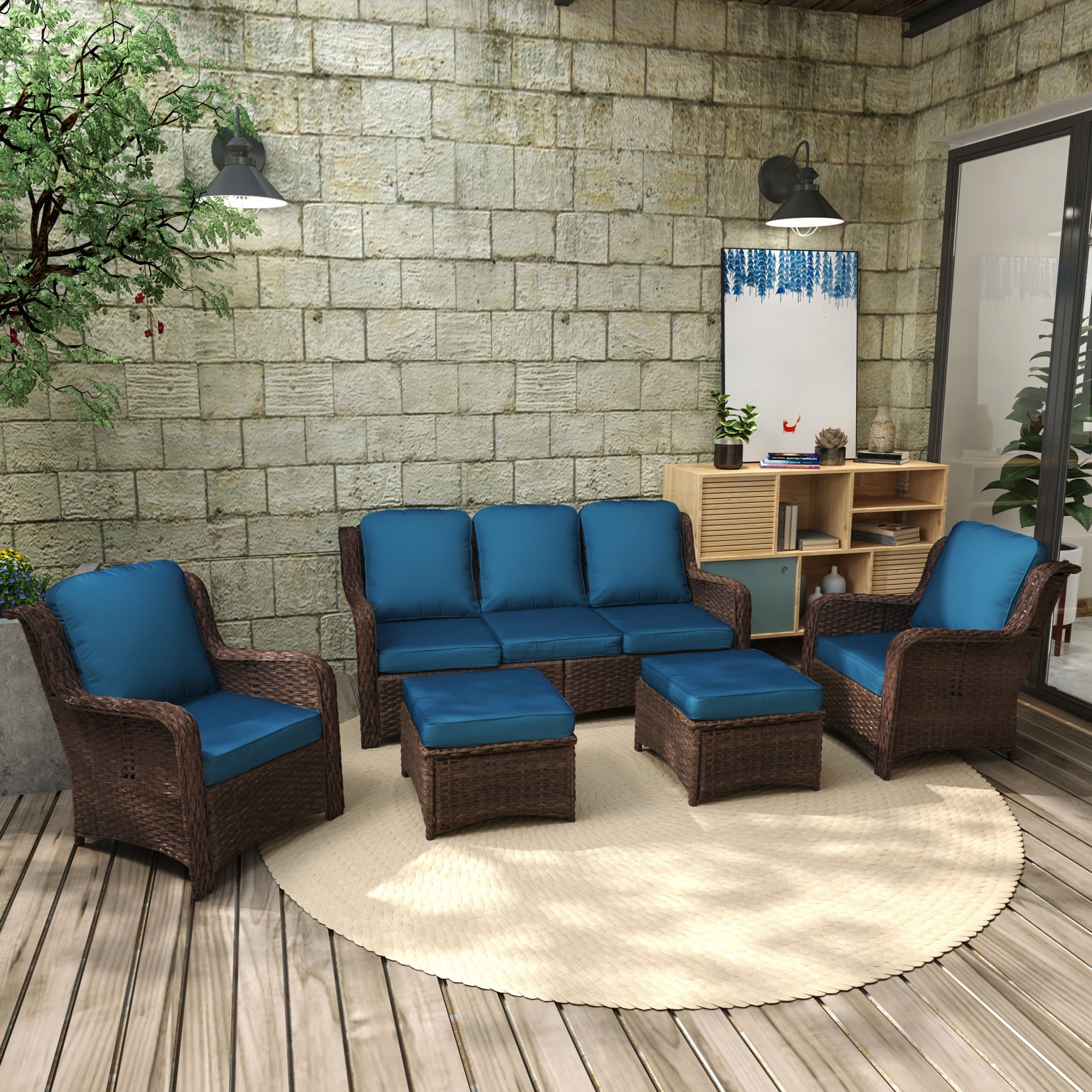 Rust-resistant Steel Frame, Hand-woven Rattan - Ideal for Garden, Patio ...