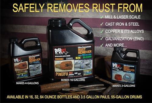 Rust911: Makes 4-gallons of Rust Remover Dissolver - Economical, Safe ...