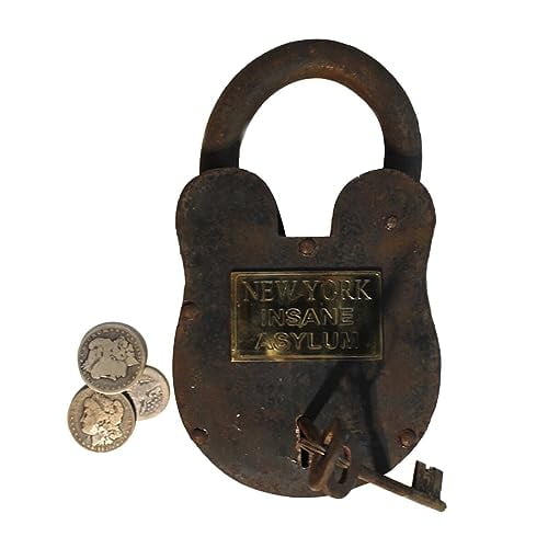 Rusted New York Insane Asylum Pad Lock 9.5 Inch - 6 Lbs Vintage Old ...