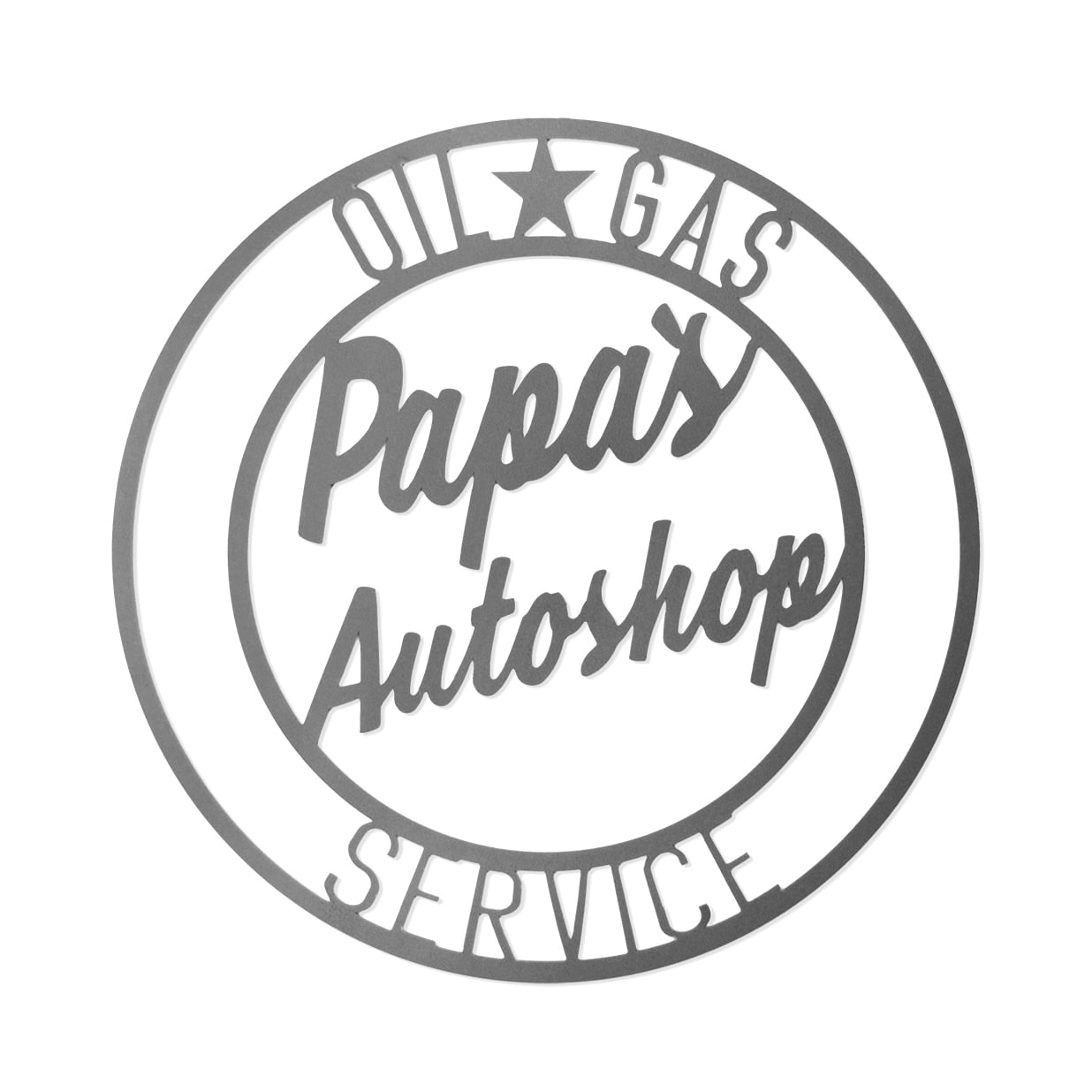 Rusted Orange Metal Papa's Autoshop Vintage Circle Sign - Walmart.com