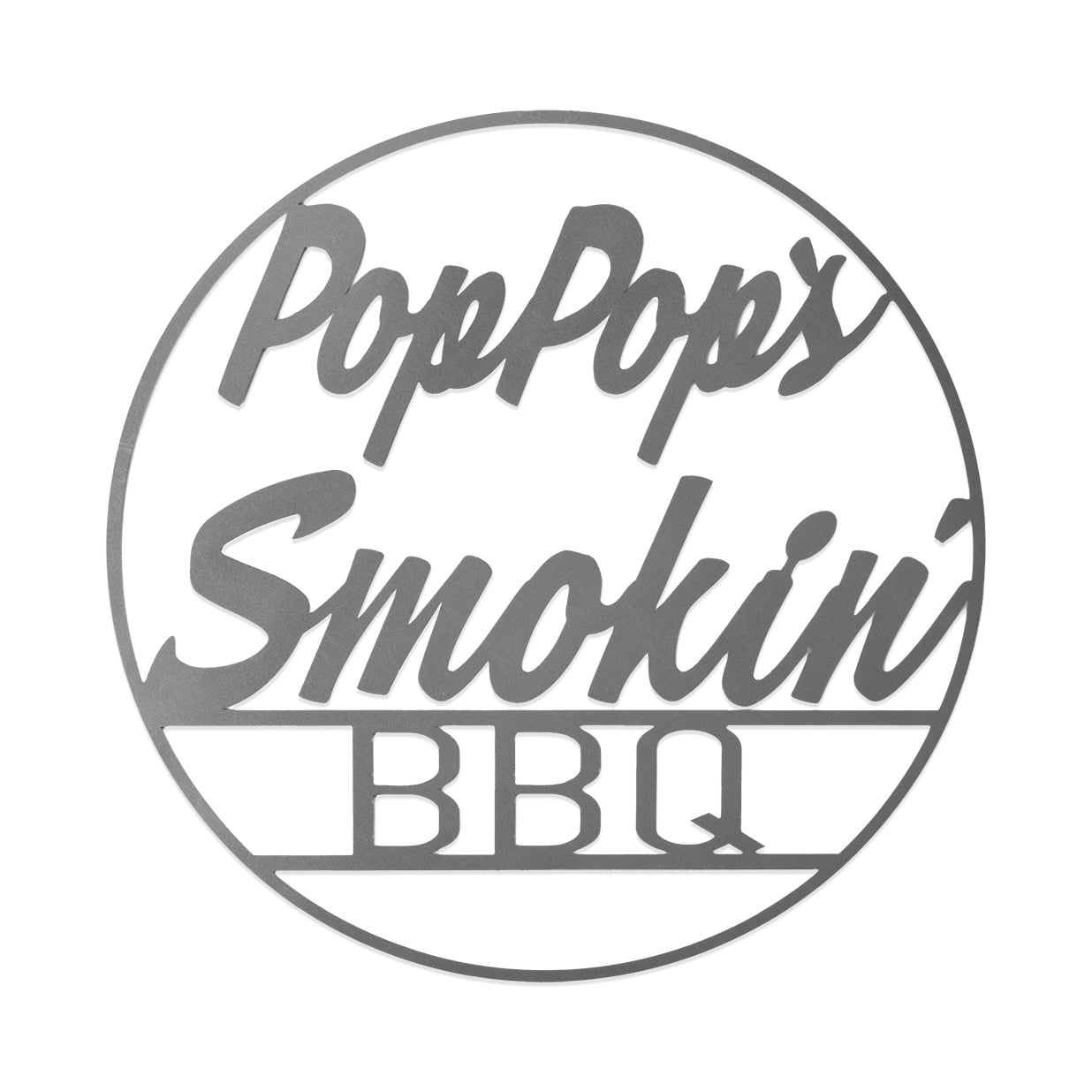 Rusted Orange Metal Pop Pop's BBQ Vintage Circle Sign - Walmart.com