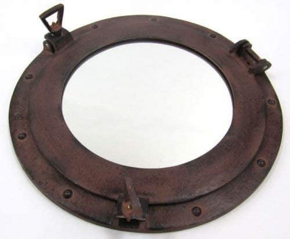 Rusted Ships Porthole Mirror Decoration 15" Nautical, Maritime Decor ...