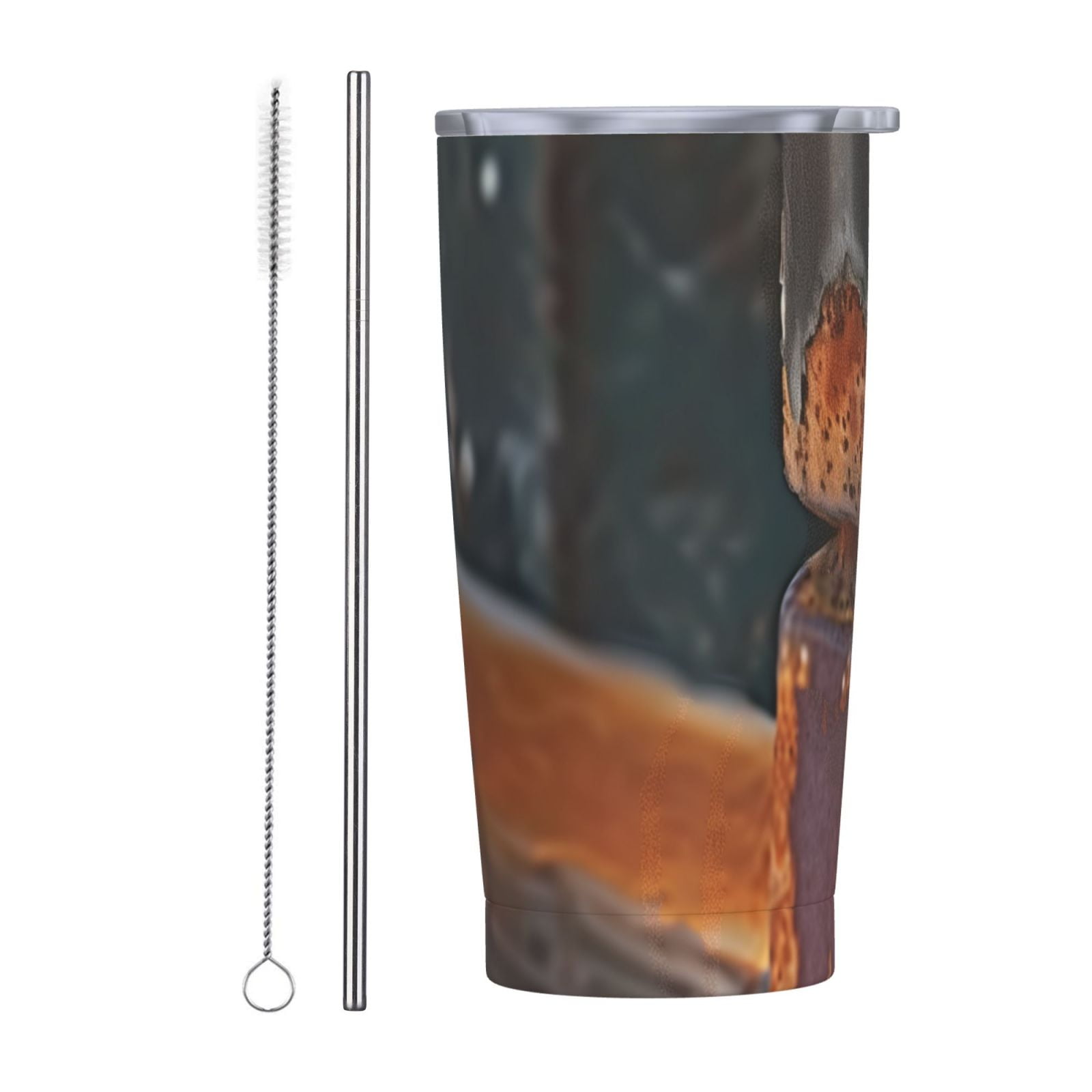 Rusted metal rod and blurred background object 20 oz insulated cup ...