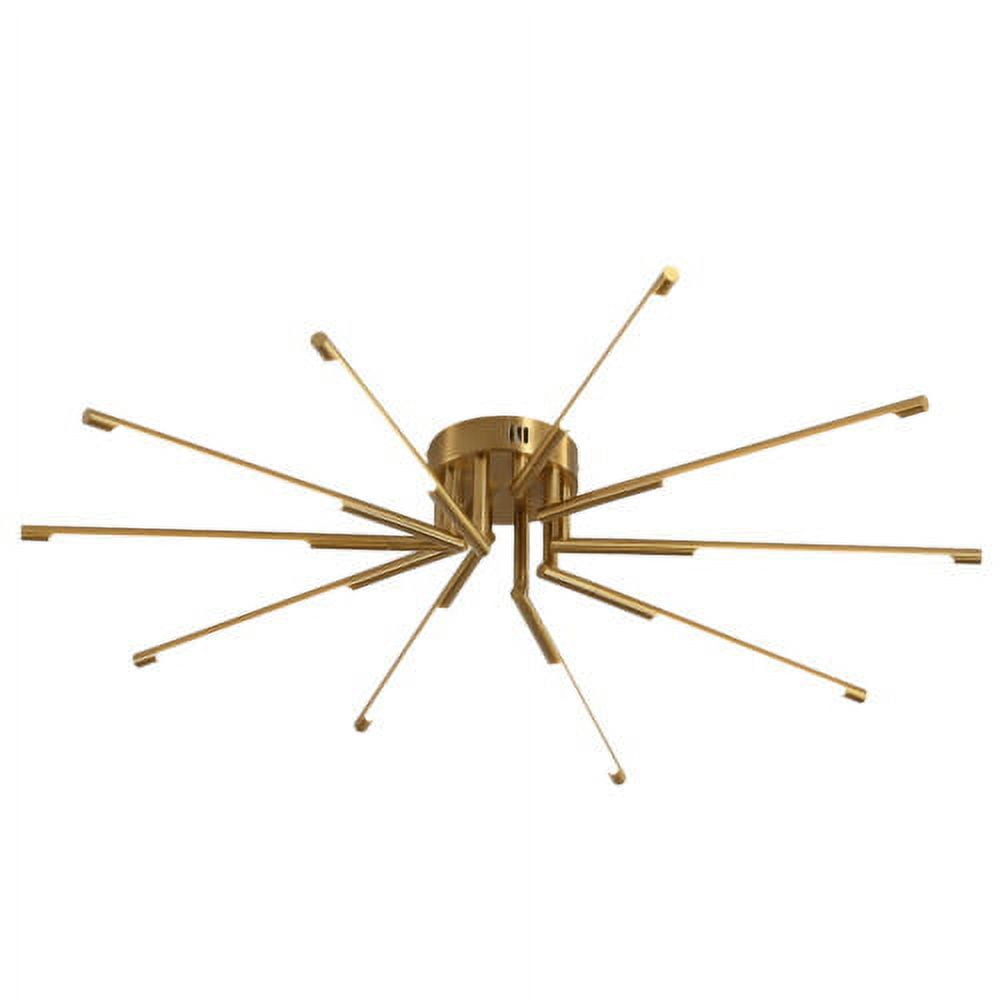 Rustic 10 Head LED Lamp Ceiling Light Gold Stepless Dimming with Remote ...