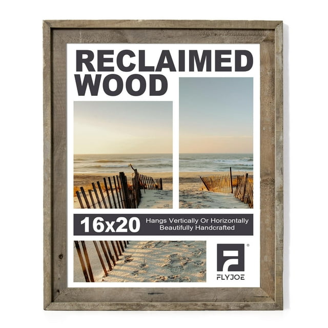 FLYJOE Rustic16x20 Picture Frame, Reclaimed Barnwood Frame with ...