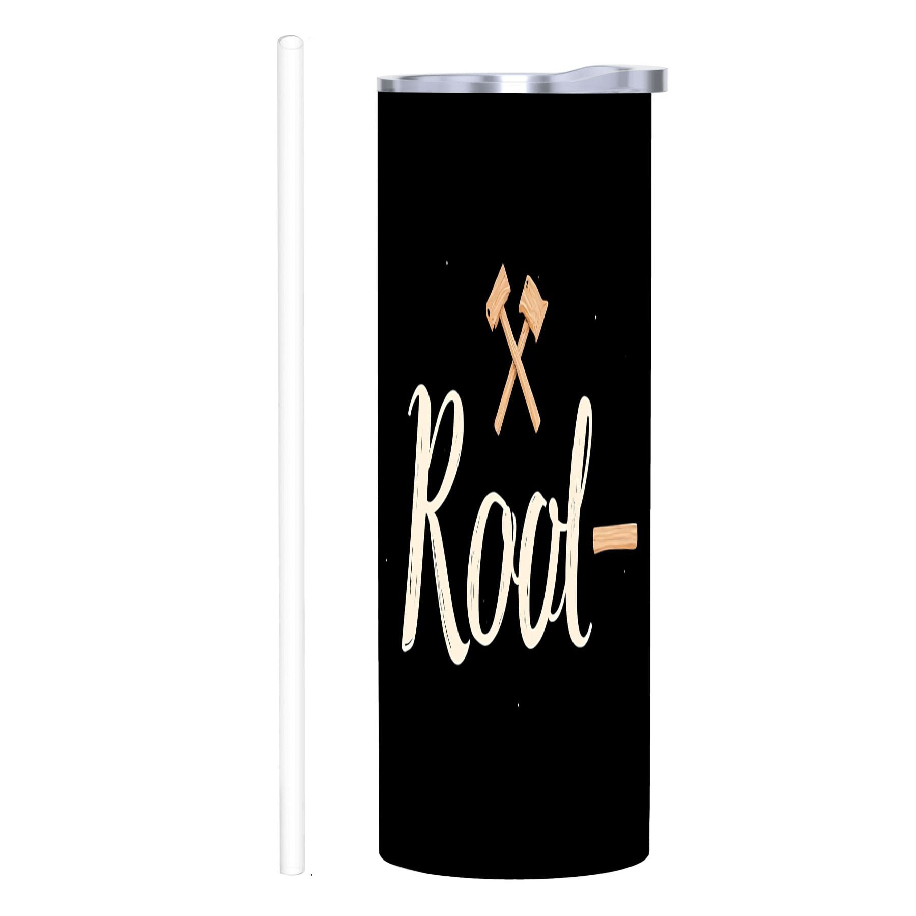 Rustic 20 oz Stainless Steel Insulated Tumbler with Silver Lid Cursive ...