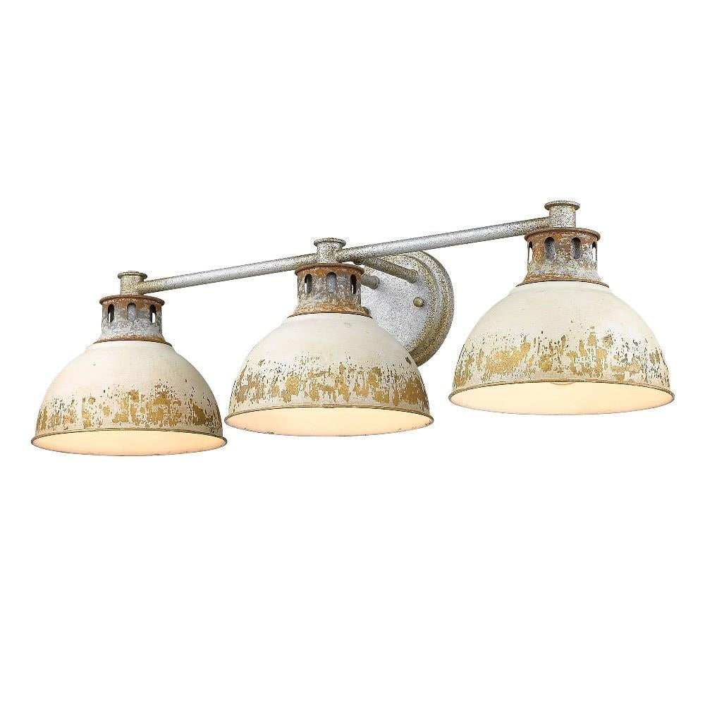Bailey Street Rustic 3-Light Vanity Light, Antique Black Iron, Aged ...