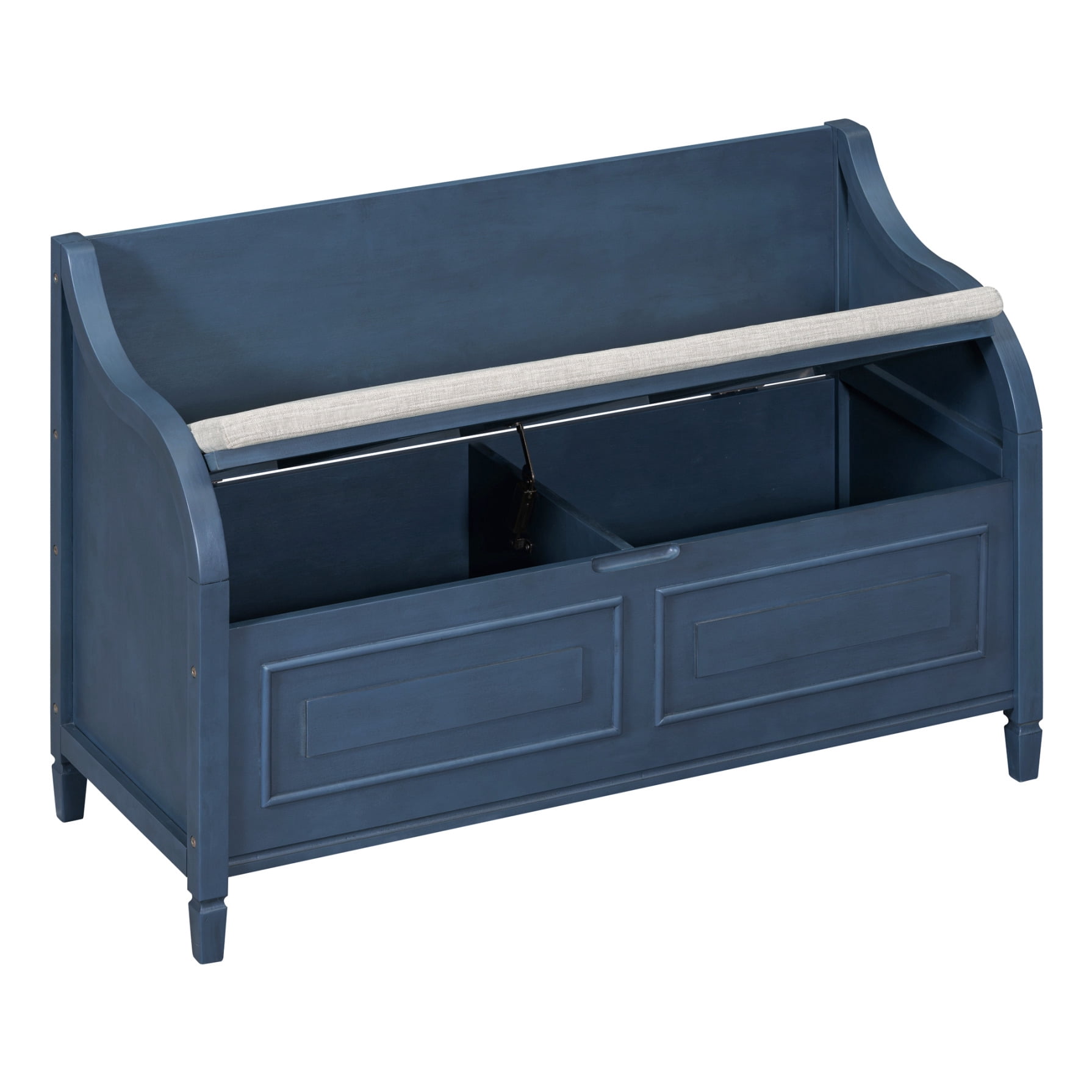 Rustic 42" Storage Bench, Multifunctional Entryway Bench with Safety ...