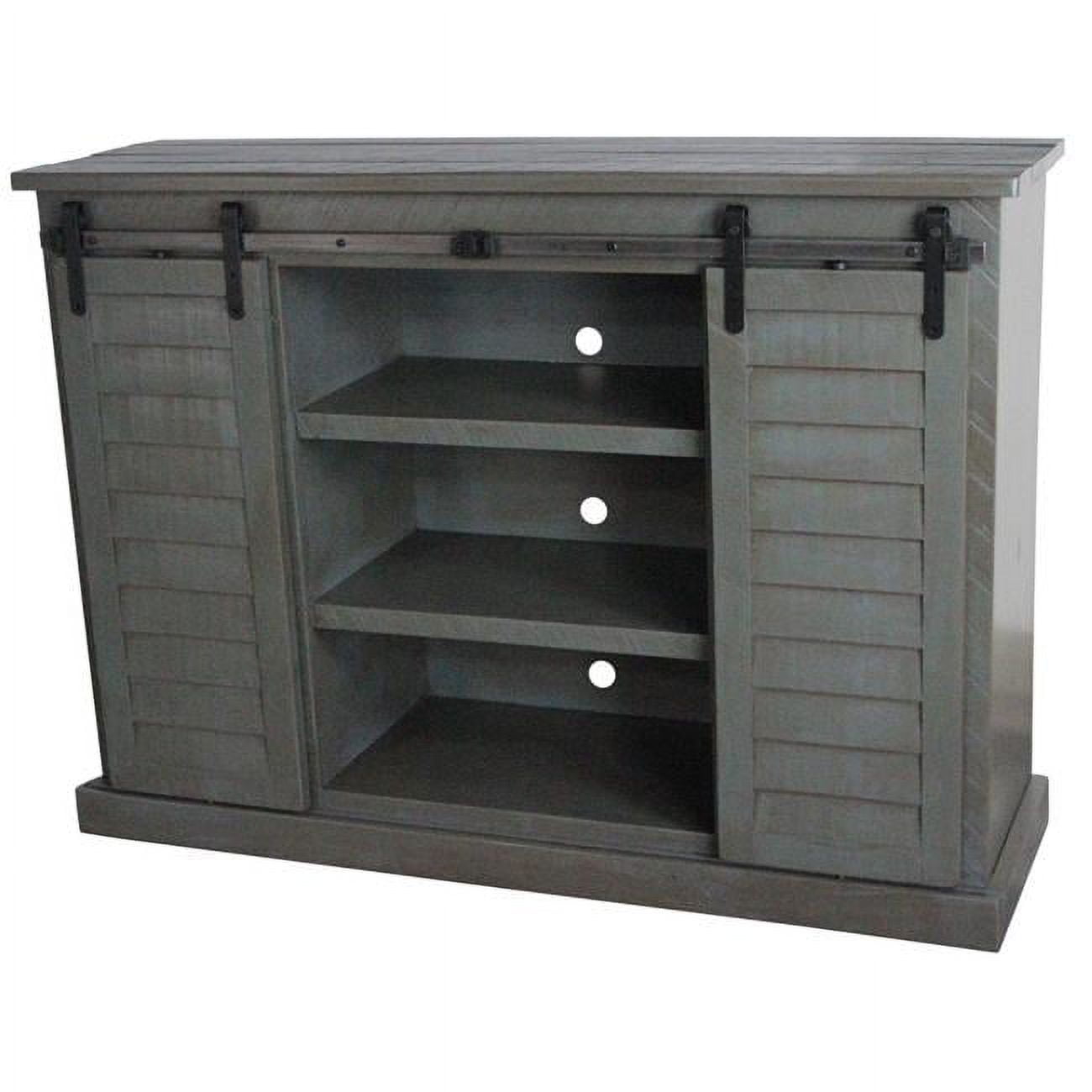 Rustic 57 in. Tall Provincial Shutter TV Stand in Rustic Dark Blue ...