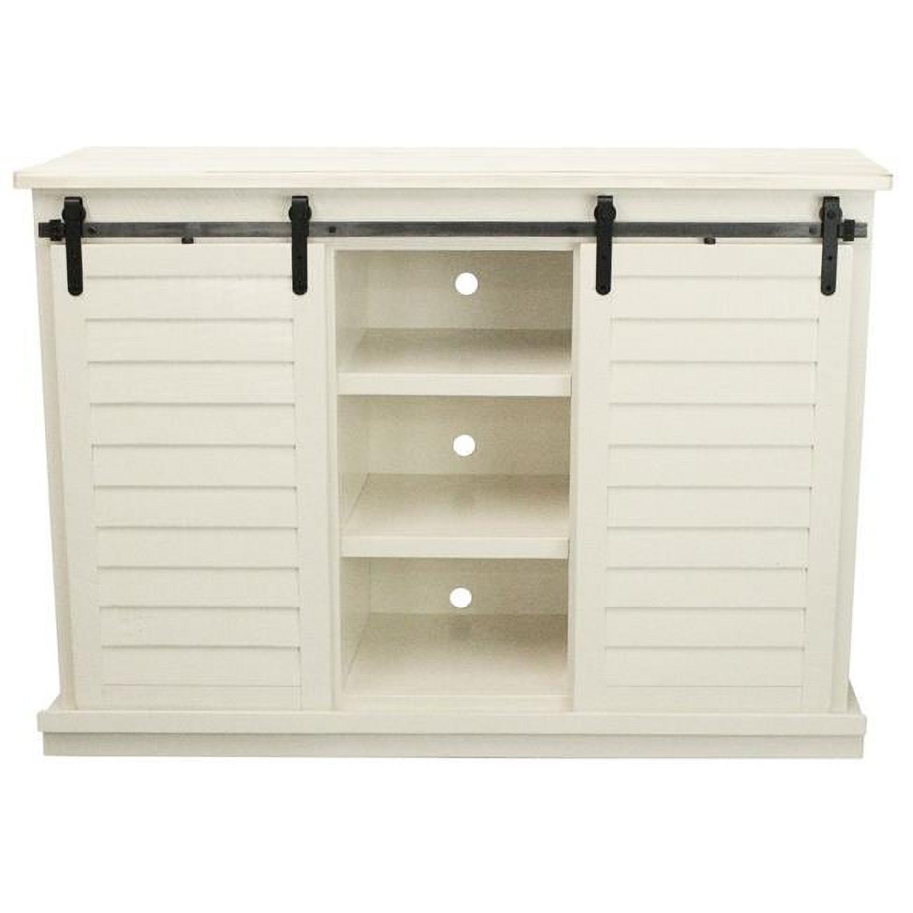 Rustic 57 in. Tall Quaint Shutter TV Stand in Soft White - Walmart.com