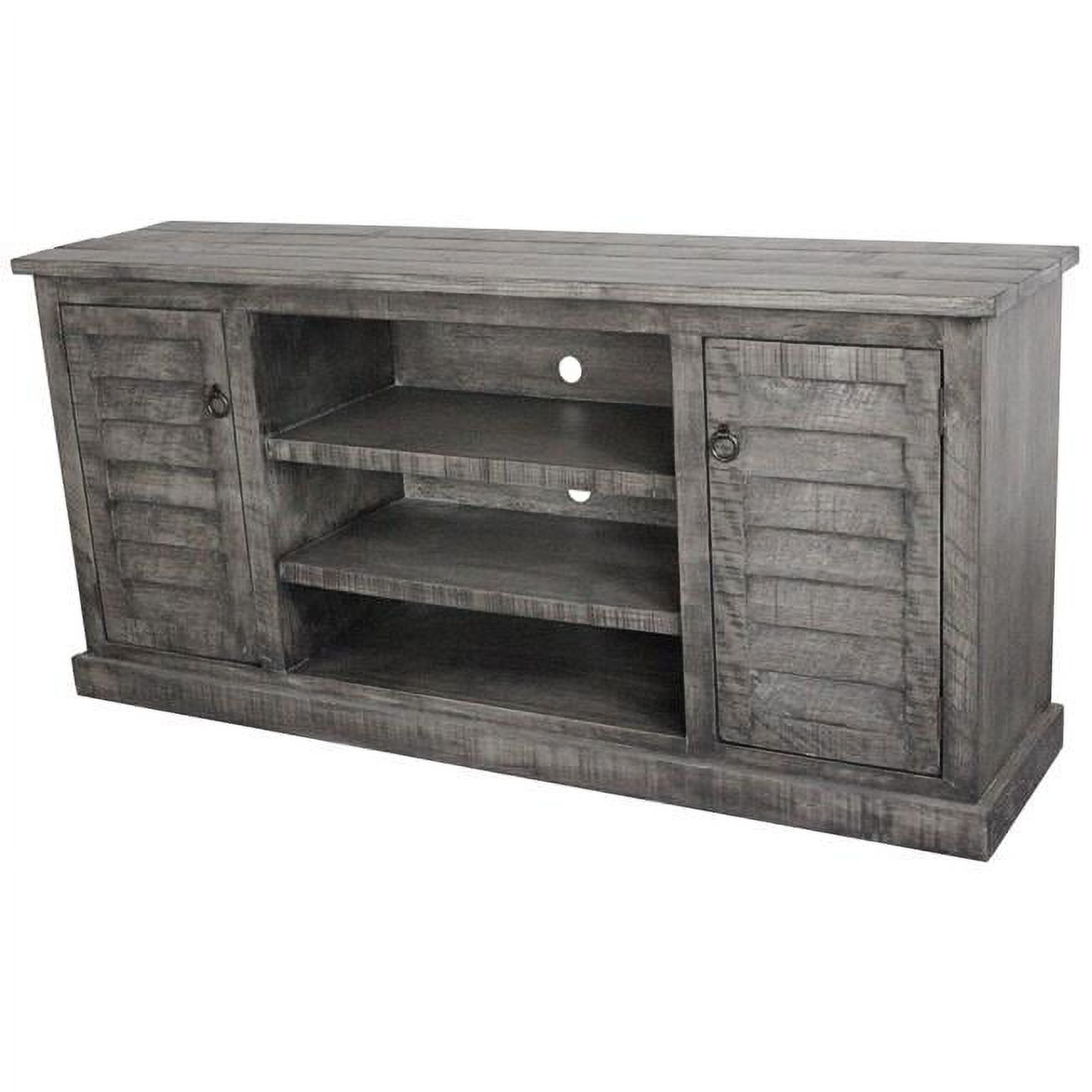 Rustic 68 in. Provincial Shutter TV Stand in Rustic Barnwood - Walmart.com